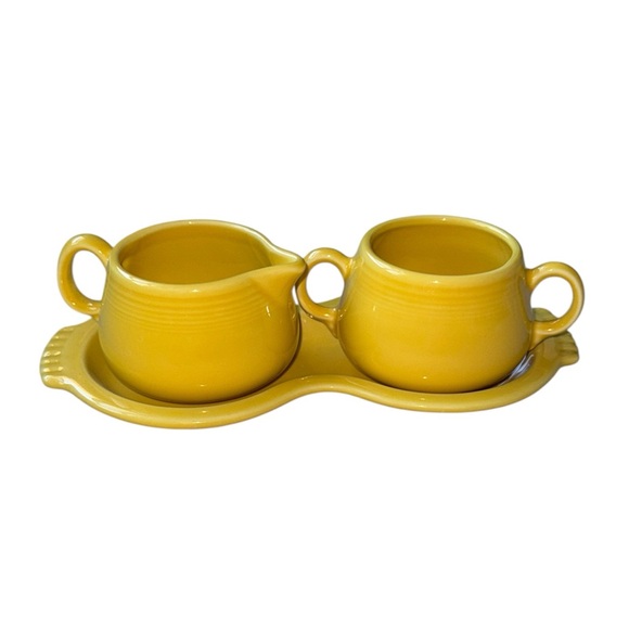 Fiesta | Dining | Fiestaware Sunflower Creamer And Sugar Bowl With Tray ...